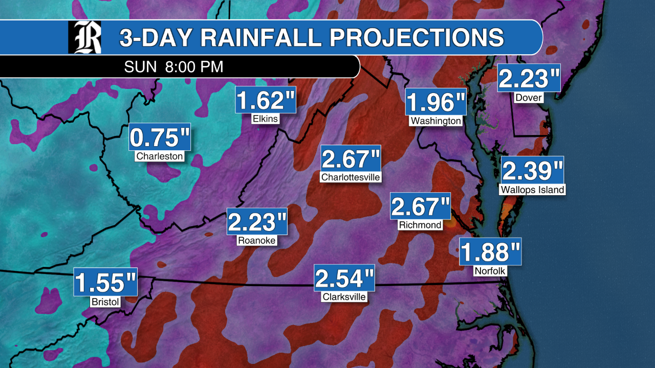 Rain headed to Richmond, VA, this weekend. Here's when.