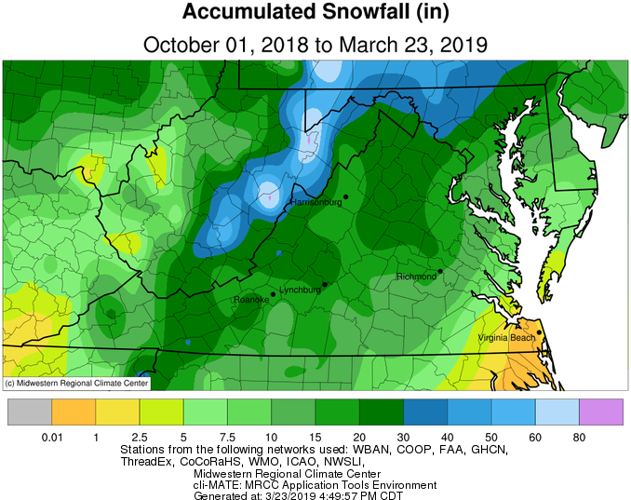 We made it to the end of Richmond's snow season. Here's how our numbers ...