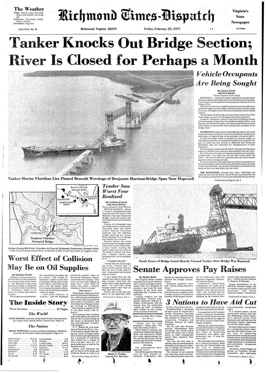 Remembering the Benjamin Harrison Bridge 1977 ship crash