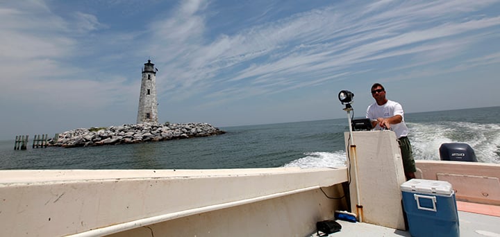 Mathews has more lighthouses than traffic lights