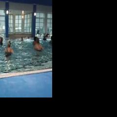 96 year old celebrates birthday at aquacise class