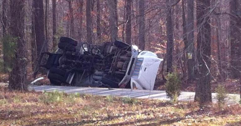 Gas tanker overturns in Chester; leaks small amount of fuel