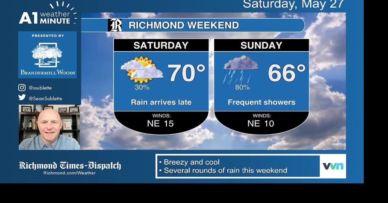 Weekend Richmond Weather Video: Cloudy and cool. Rain arrives Saturday ...