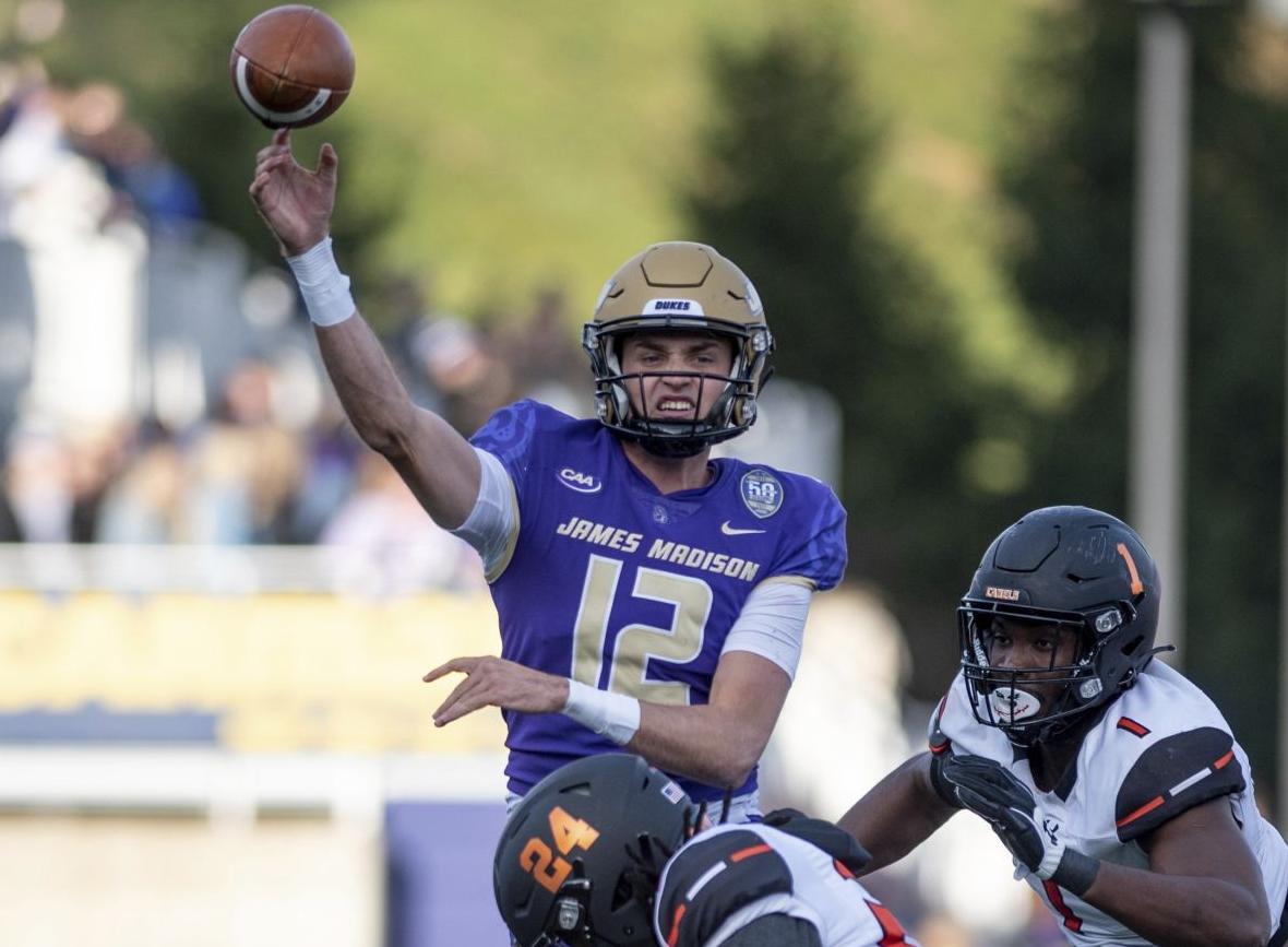 JMU quarterback Cole Johnson, kicker Ethan Ratke (Atlee High) earn ...