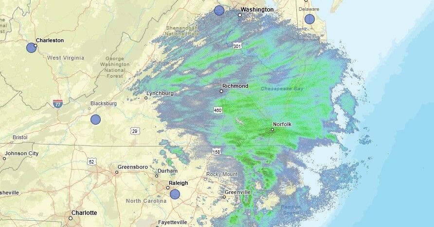 How much snow fell in Richmond, Virginia