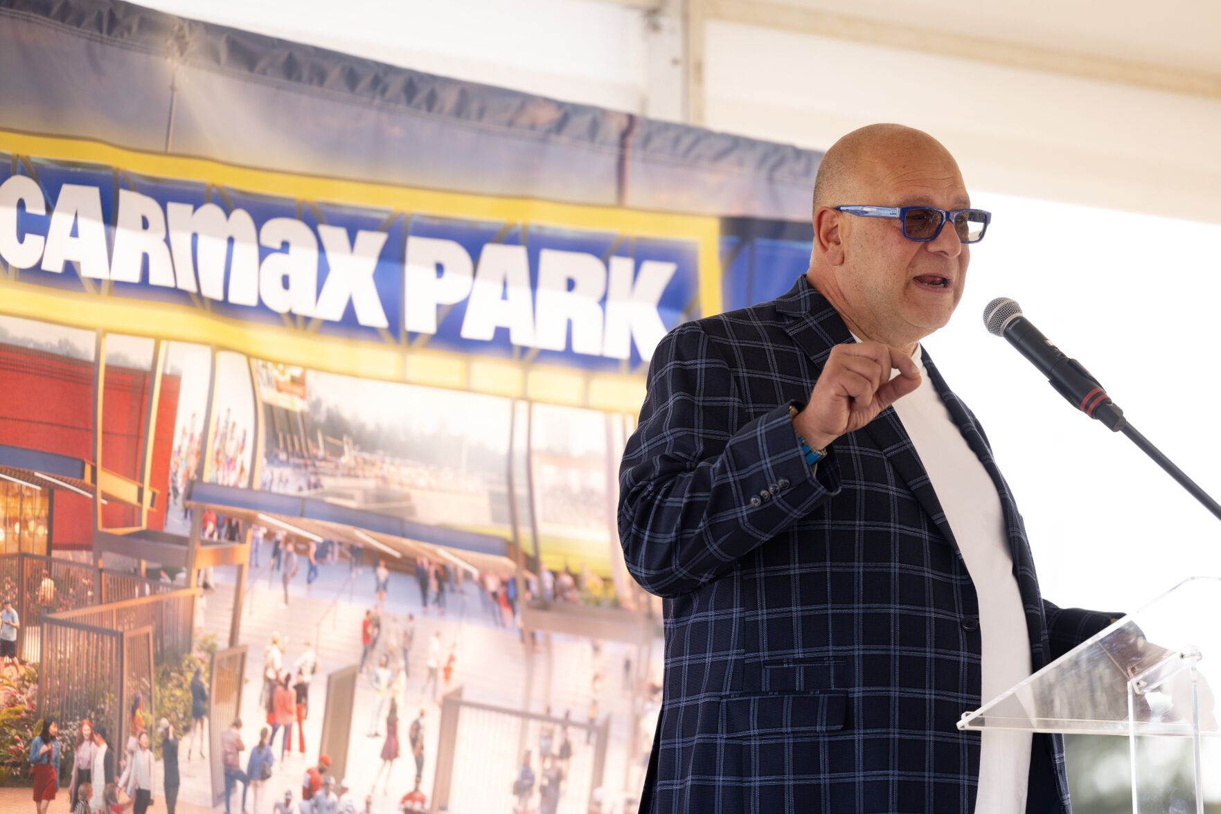CarMax Park's ground floor: grass, not artificial surface