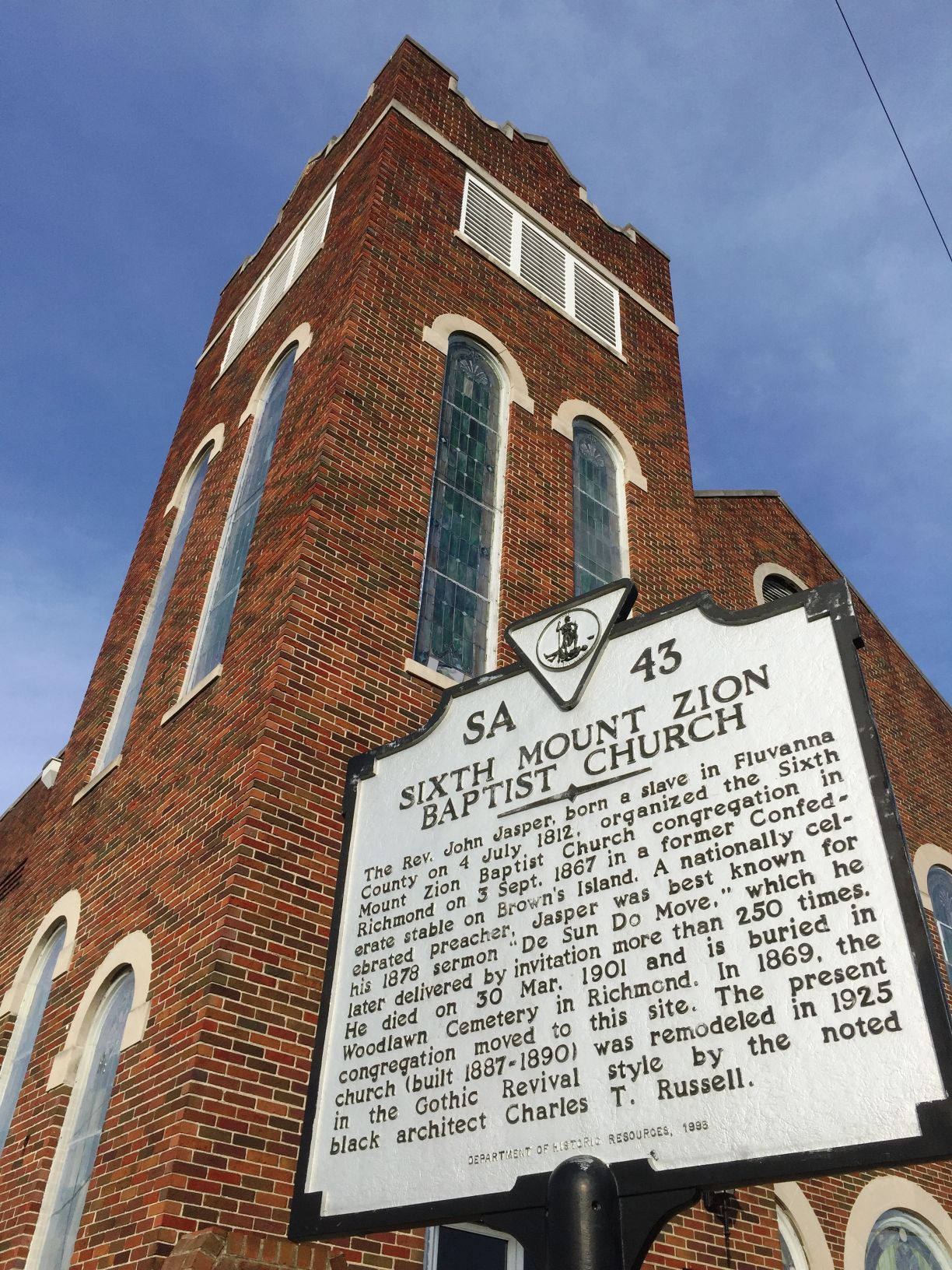 Sixth Mount Zion Baptist Church, 150 years of history