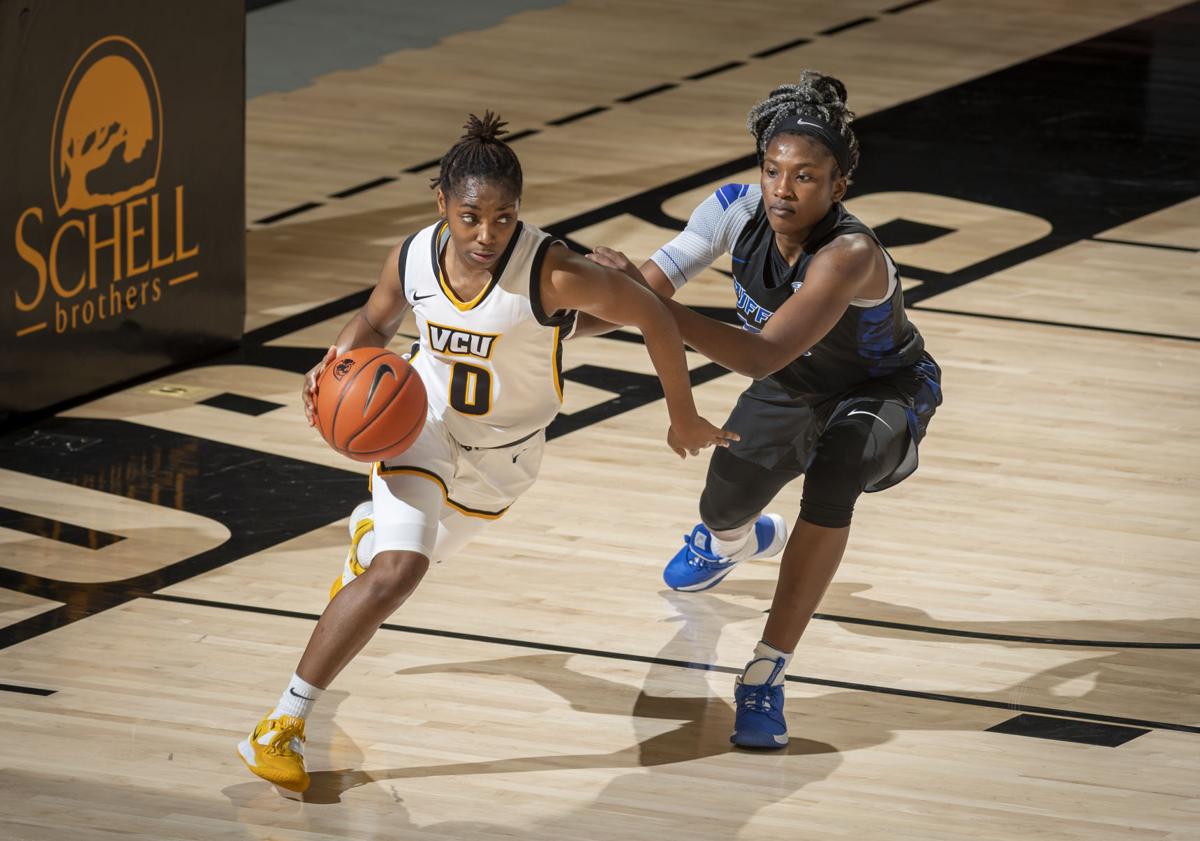 VCU point guard Sarah Te-Biasu demonstrating veteran presence as a freshman