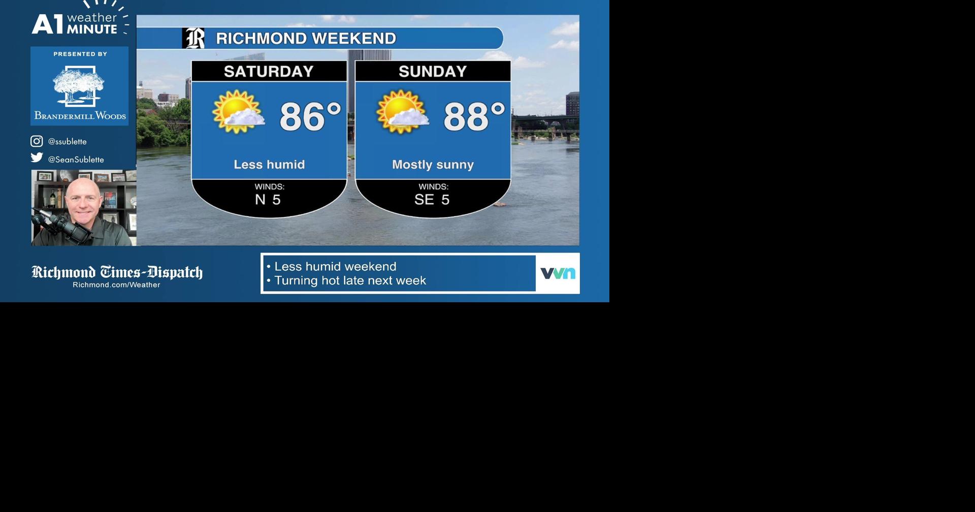 Sunshine and lower humidity: Weekend Richmond weather video