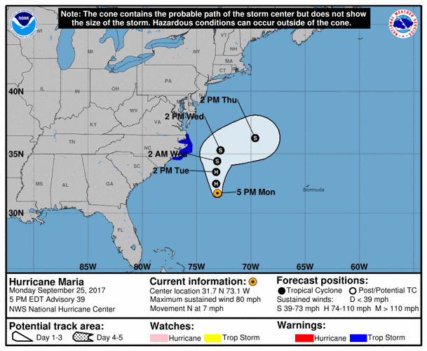 Here's what Hurricane Maria means for the Outer Banks and eastern Virginia