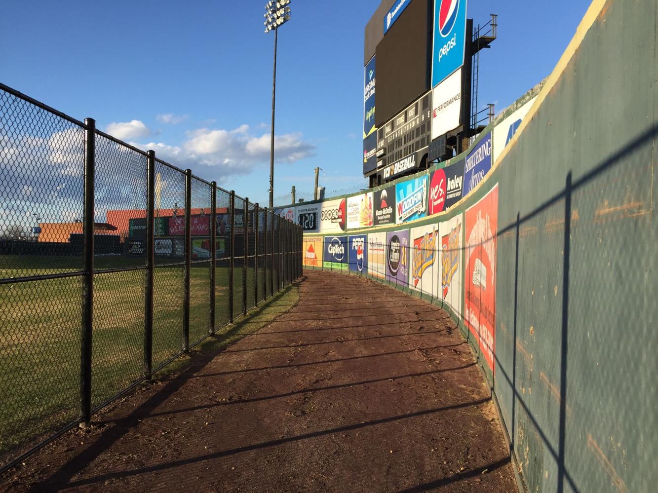 The Diamond has a new outfield fence