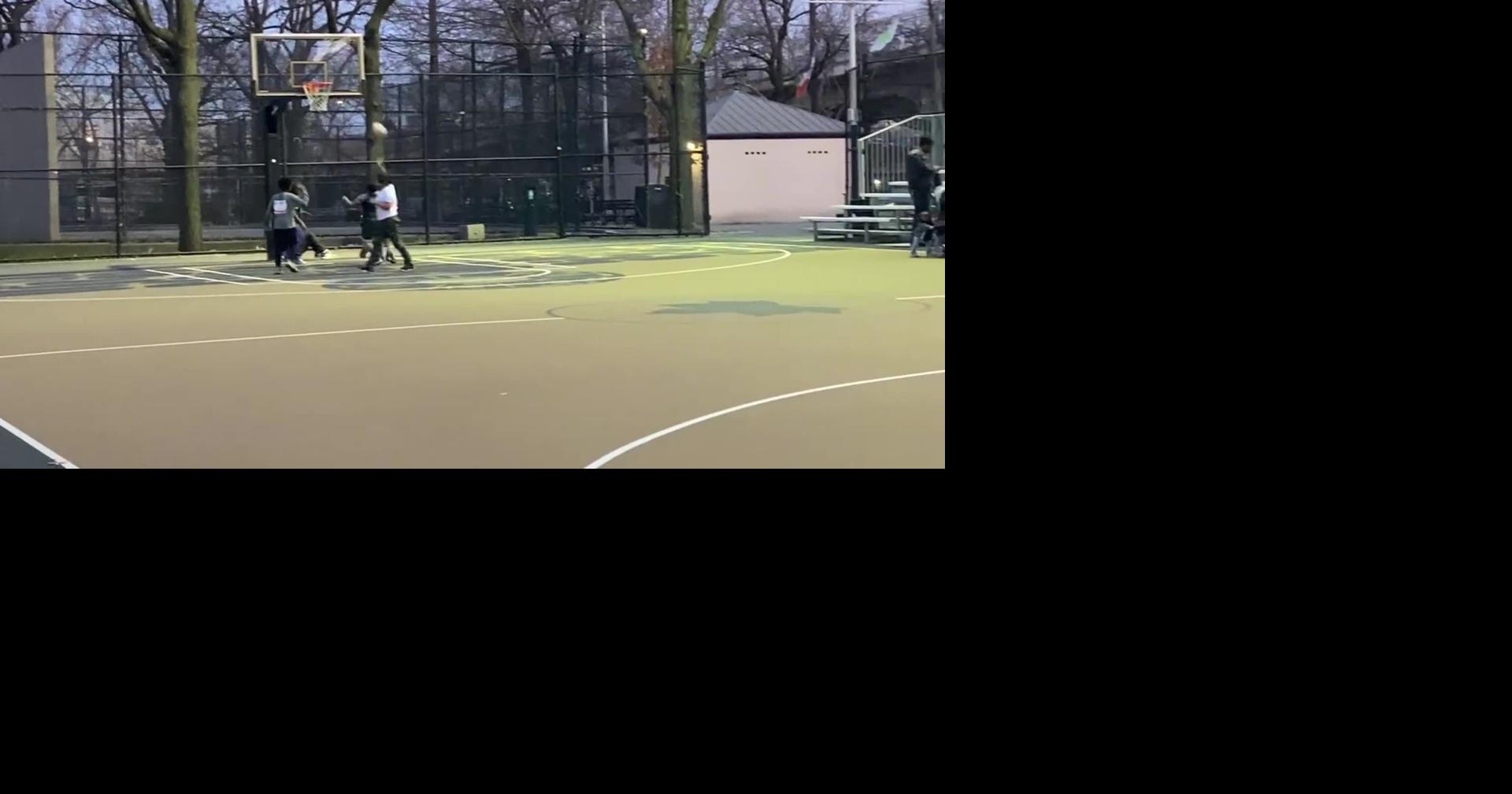 Children shoot hoops at New York City's legendary Rucker Park ...