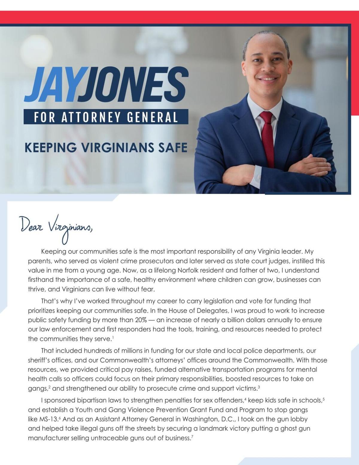 VA: Dem AG nominee Jay Jones releases public safety plan