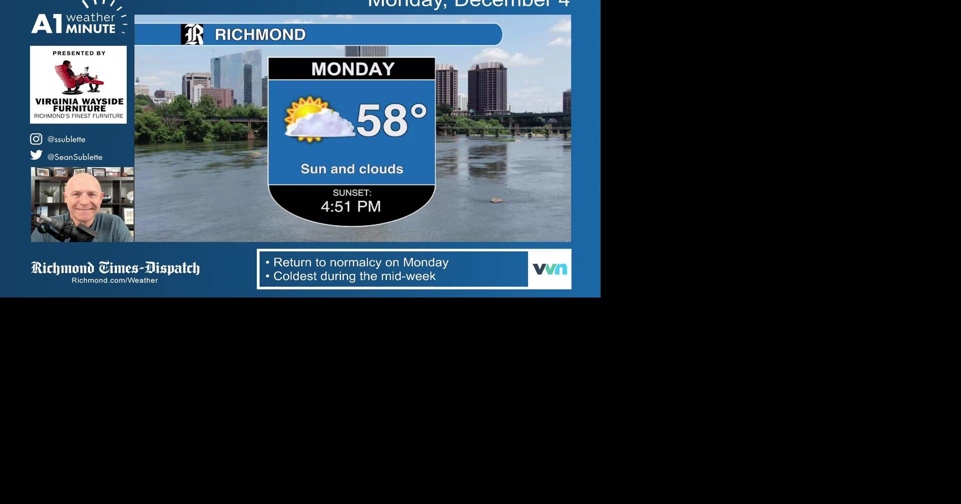 Cooler week ahead in Richmond: Meteorologist Sean Sublette explains
