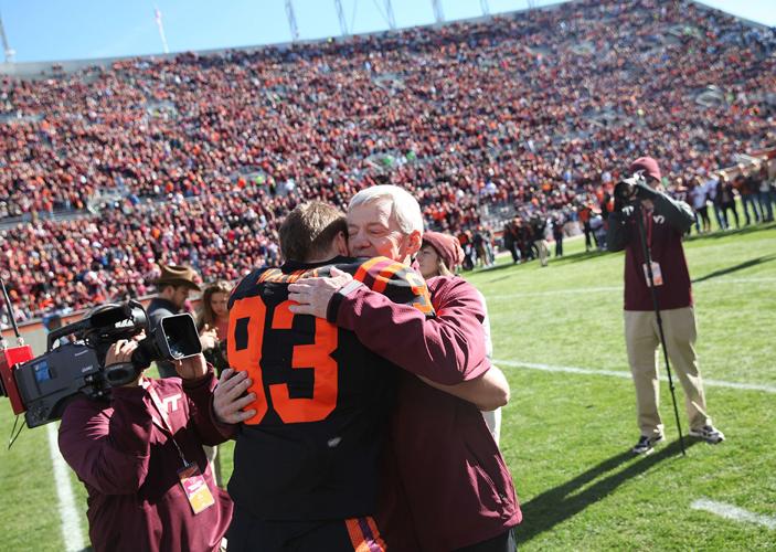 After stinging loss, Virginia Tech celebrates legendary coach