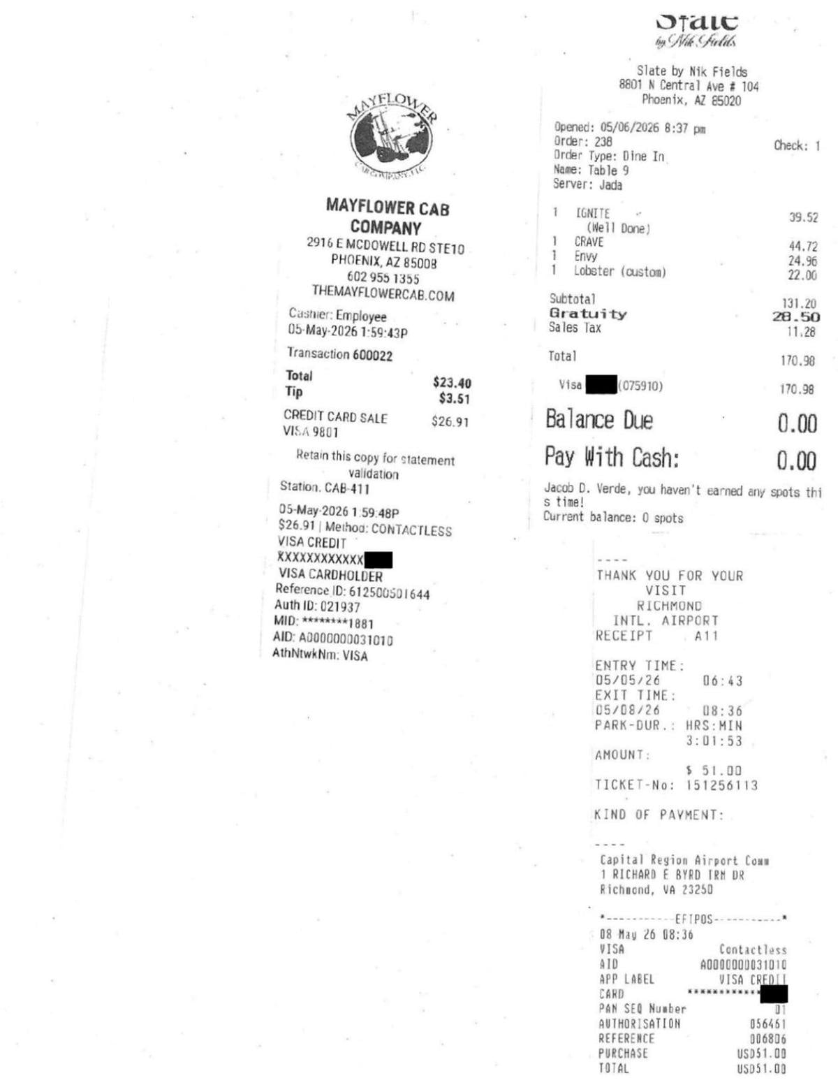 Nesmith receipts