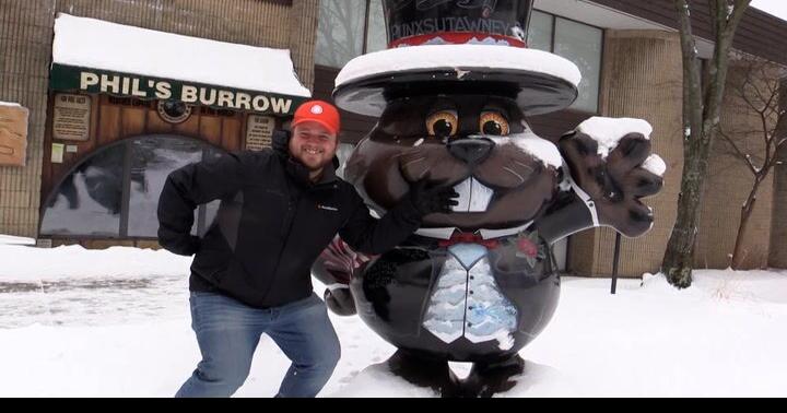 Check out Punxsutawney's many statues honoring their legendary groundhog