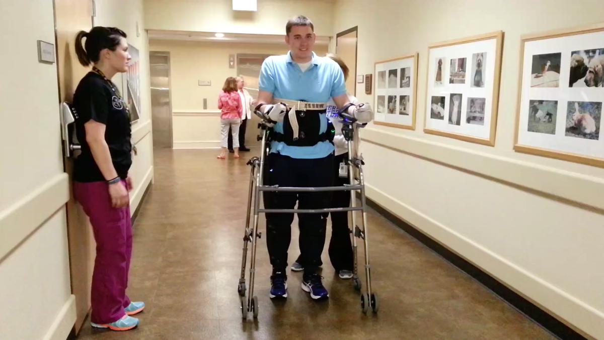 Hanover quadriplegic, 20, found exoskeleton 'very therapeutic'