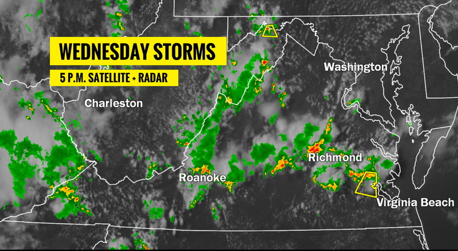 Update: Storms in the Richmond area will taper off this evening