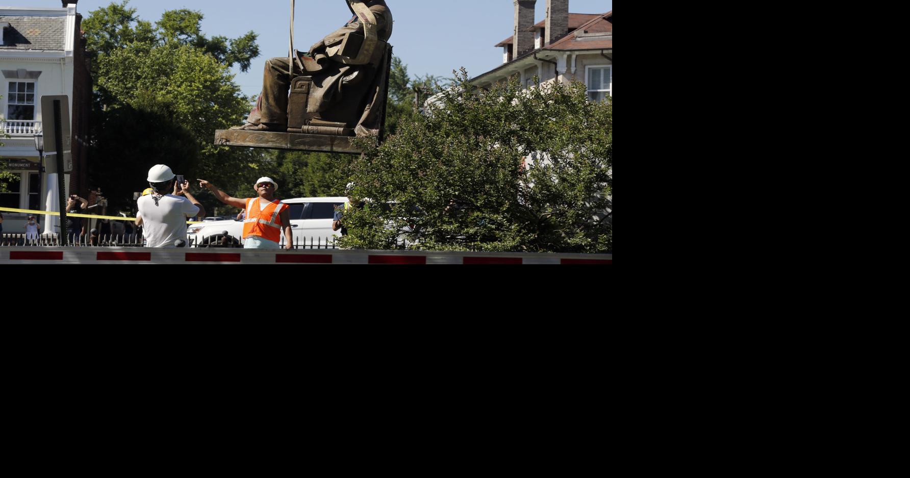 Three more pieces of Confederate iconography come down in Richmond on ...