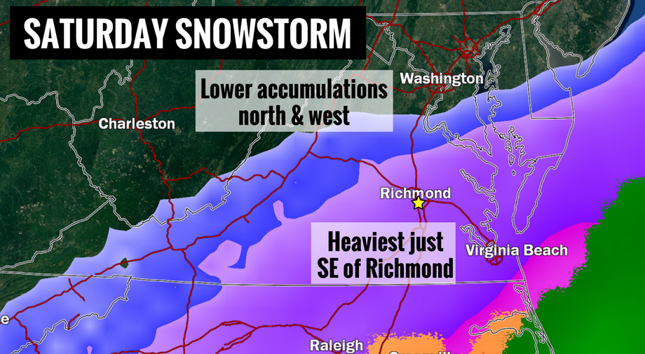 Timeline of what to expect from Richmond's snowstorm