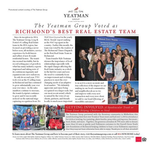 The Yeatman Group voted as Richmond's best real estate team
