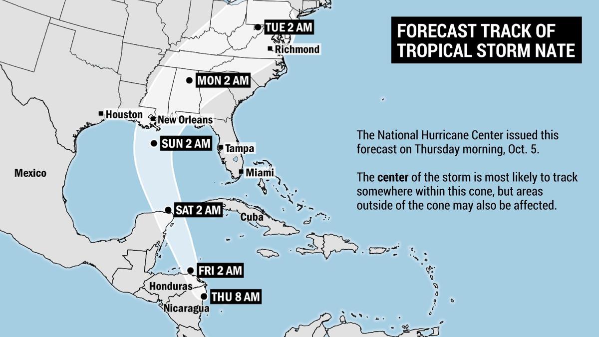Tropical Storm Nate will target the Gulf Coast, could bring rain to Va ...