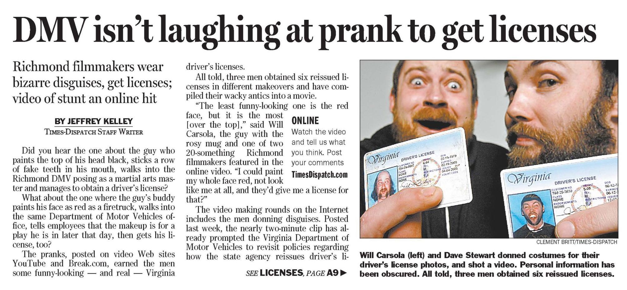 From the archive: Richmond filmmakers wear disguises to get goofy ...