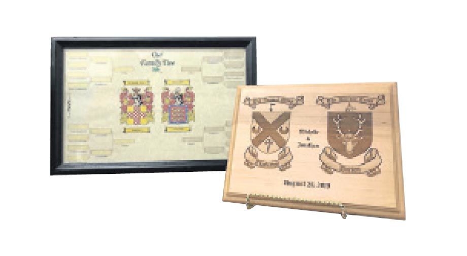 Family name/genealogy plaques and certificates