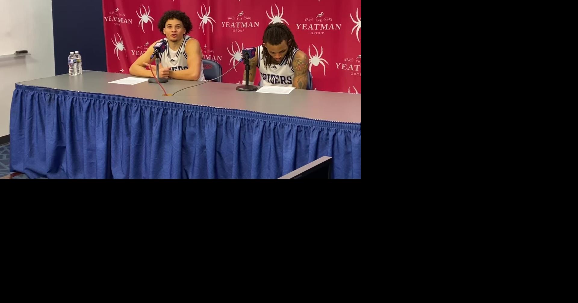 Jordan King and DeLonnie Hunt after UR's win over VCU