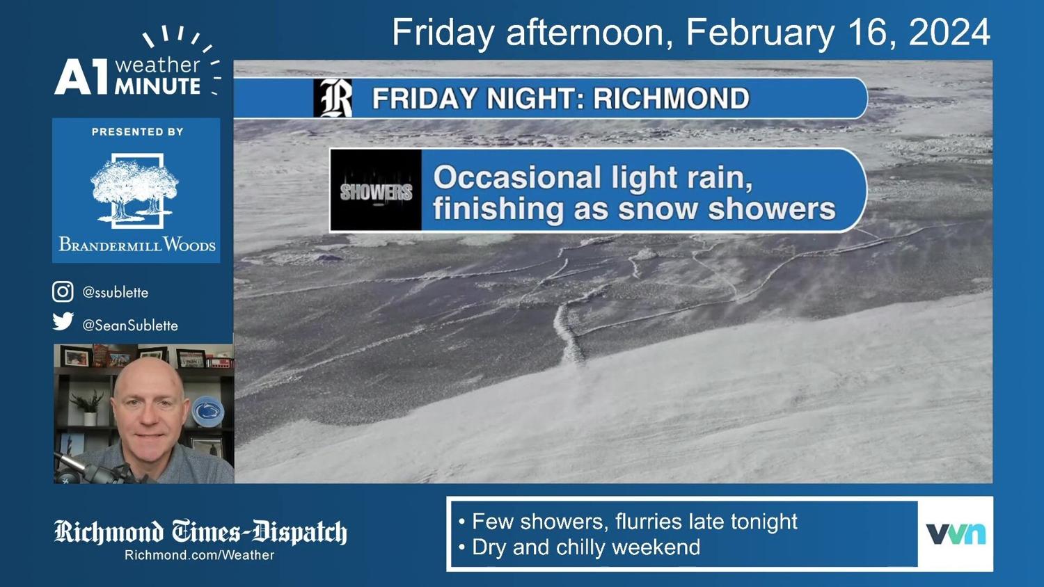 Snow chances in Richmond Friday night? On the decrease