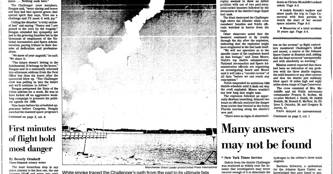 second space shuttle explosion