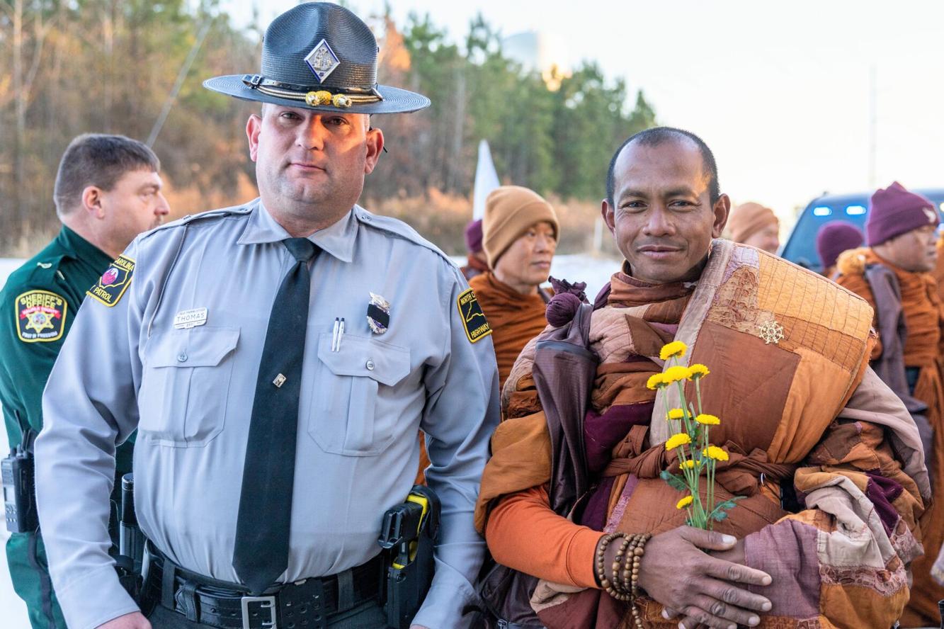 PHOTOS: Buddhist monks cross Virginia line on 'Walk for Peace'