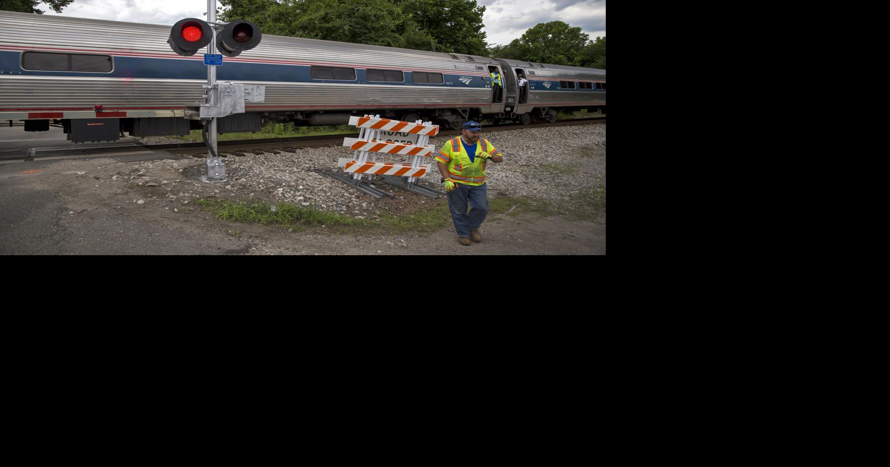 PHOTOS: Amtrak train gets stuck in Charles City County