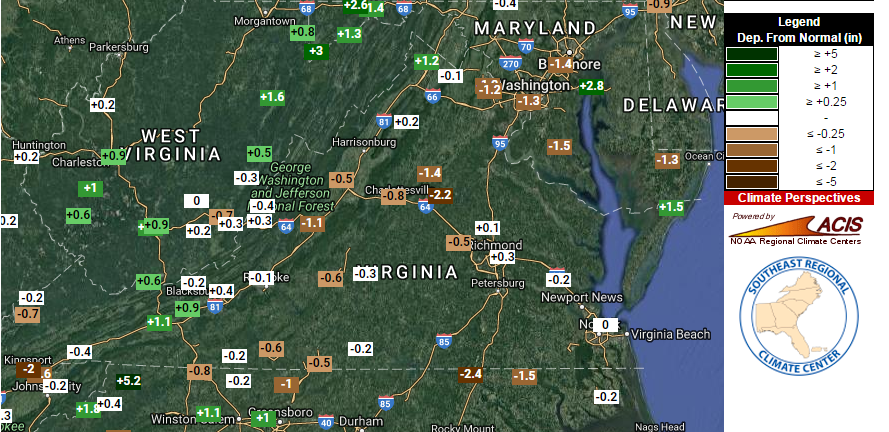 Dry winter allows drought to return in parts of Virginia