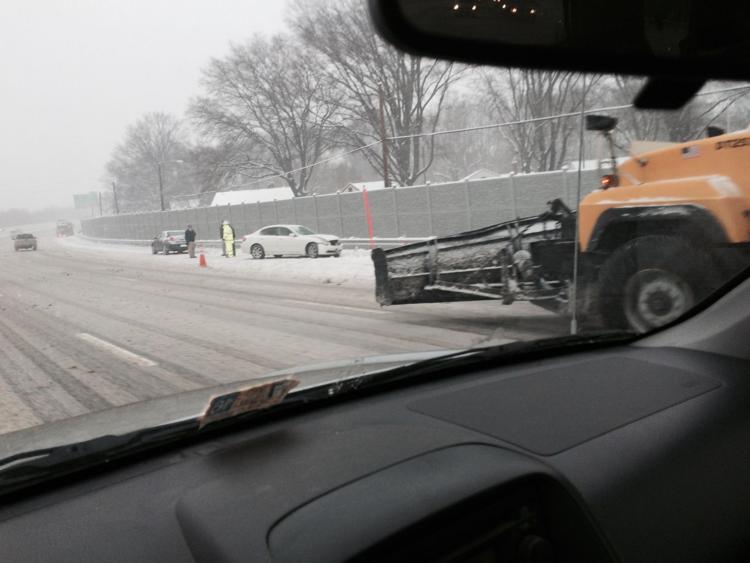 A car hit a guardrail