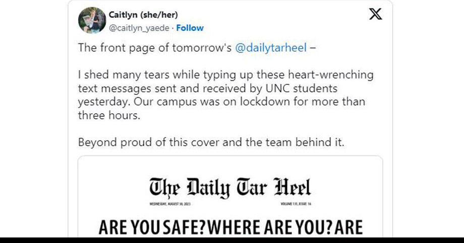 UNC student newspaper’s front page goes viral with image of dramatic ...