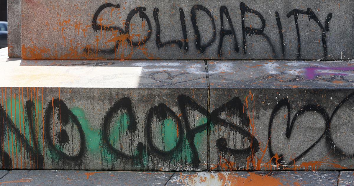 PHOTOS: Graffiti covers Civil War memorials