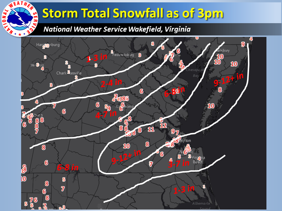 Updated snowfall reports to National Weather Service: 8 inches in ...