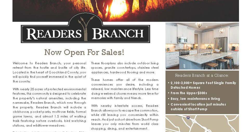 Now Open for Sales: Readers Branch