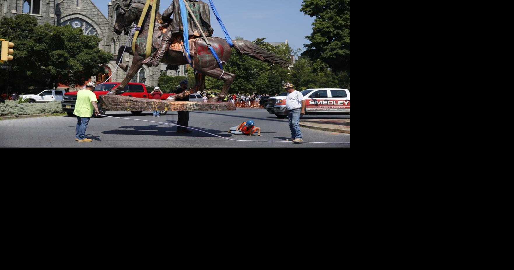 Statue honoring Confederate cavalry commander J.E.B. Stuart removed ...