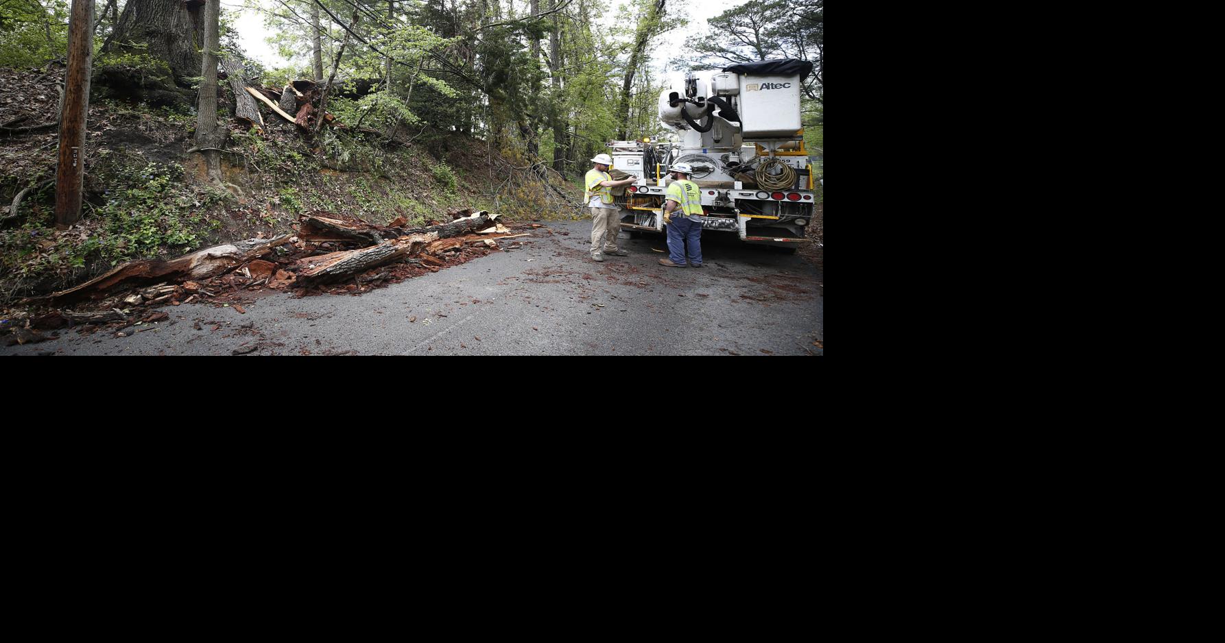 Storms brought scattered power outages and flash flooding to Virginia