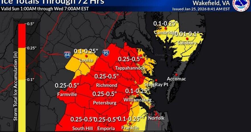 NWS update Sunday on Virginia winter storm