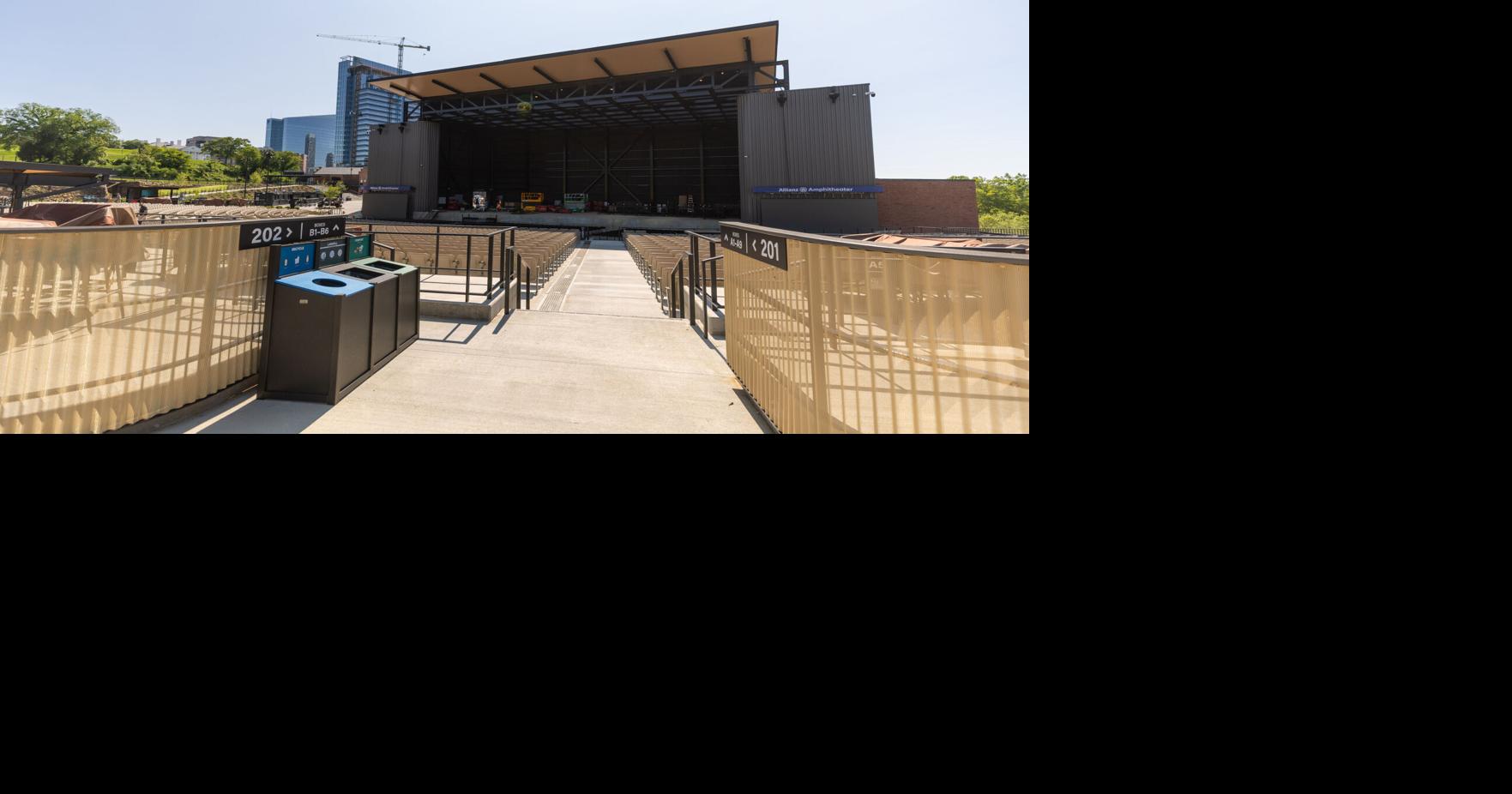 Allianz Amphitheater at Riverfront: Parking, entrance, food