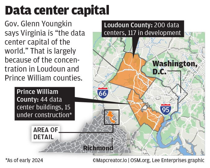 Maps of Virginia data centers
