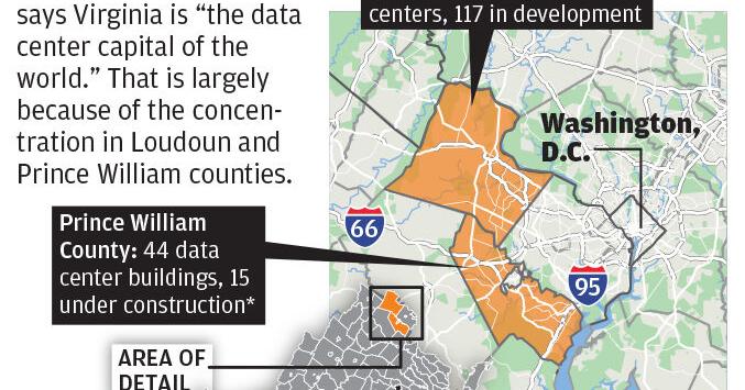 Maps of Virginia data centers
