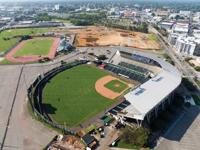 The Diamond on exit ramp, CarMax Park on entry ramp