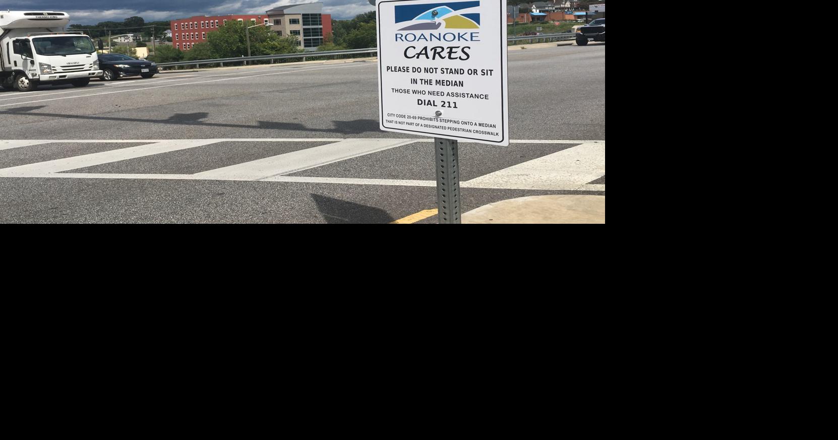 Roanoke's new median strip signs offer both help and a warning to ...