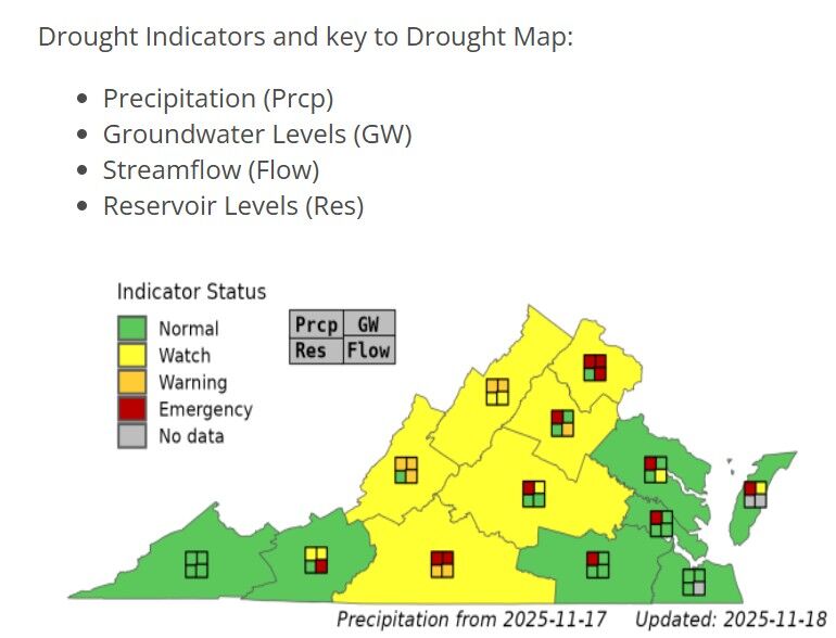 Drought advisory expands to 73 Virginia localities