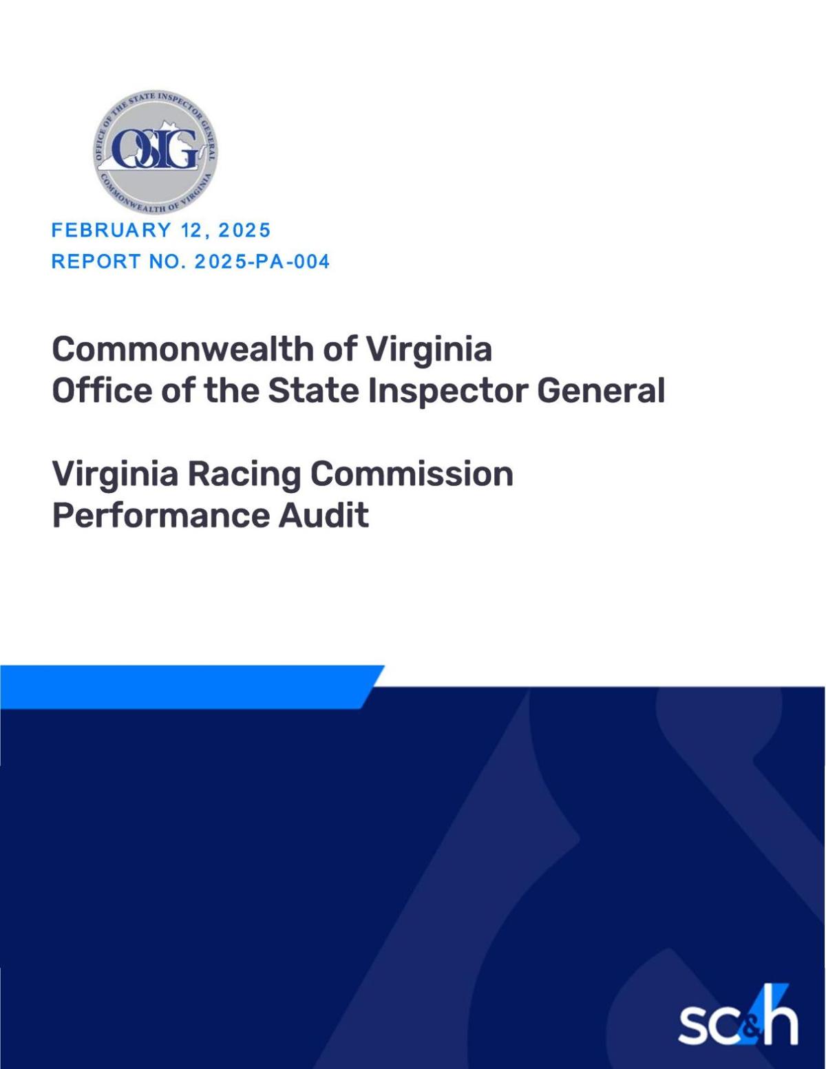 Virginia Racing Commission lacked key measures, audit finds